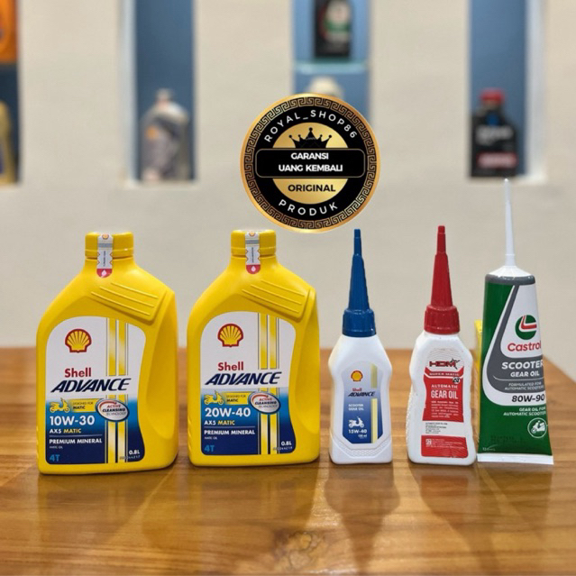 Jual PAKET OLI SHELL AX5 MATIC SAE 10W-30 800 ML / SAE 20W-40 800 ML ...