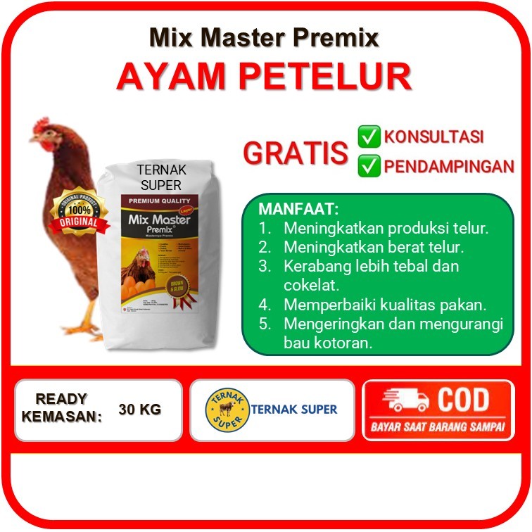 Jual MIX MASTER PREMIX LAYER 30 KG - Suplemen Pakan Untuk Ayam Petelur ...