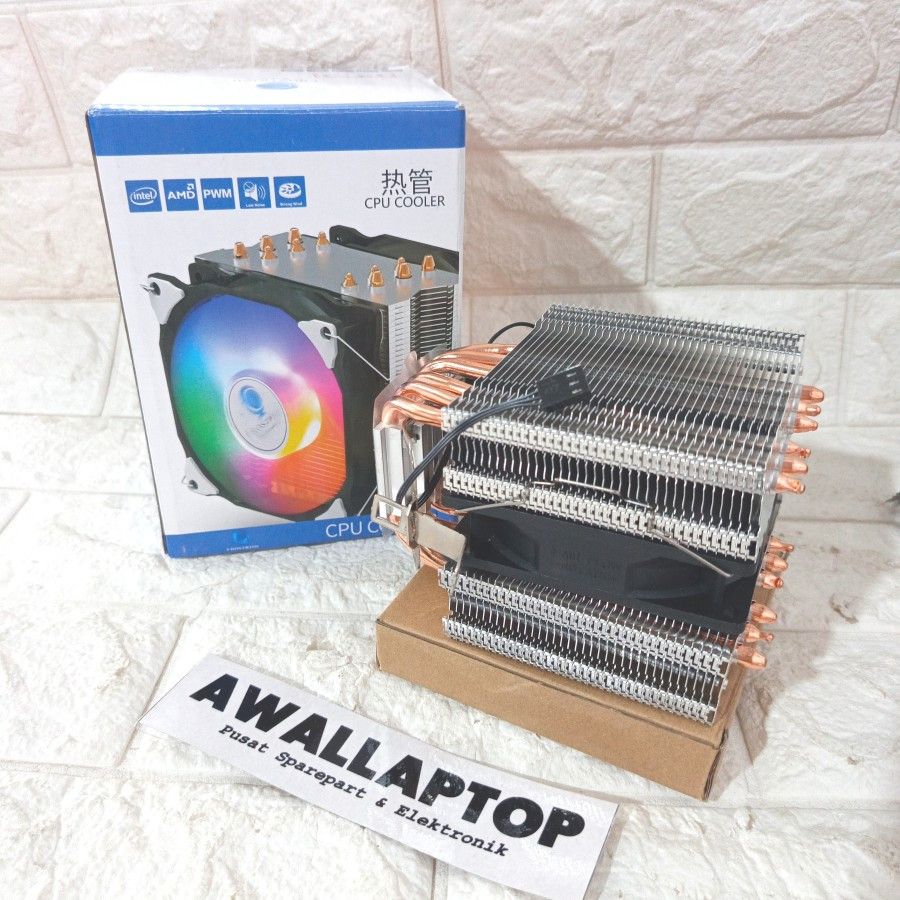 Jual cpu cooler kipas fan processor CPU intel AMD tembaga 6 pipa super | Shopee Indonesia