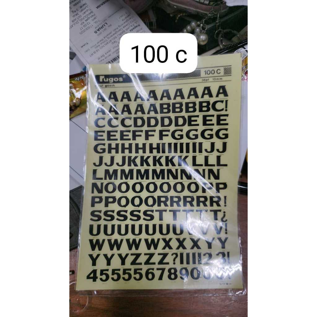 Jual rugos huruf angka ukuran 1 cm ( kode 99c / 41L / 112 G / 110 c ...