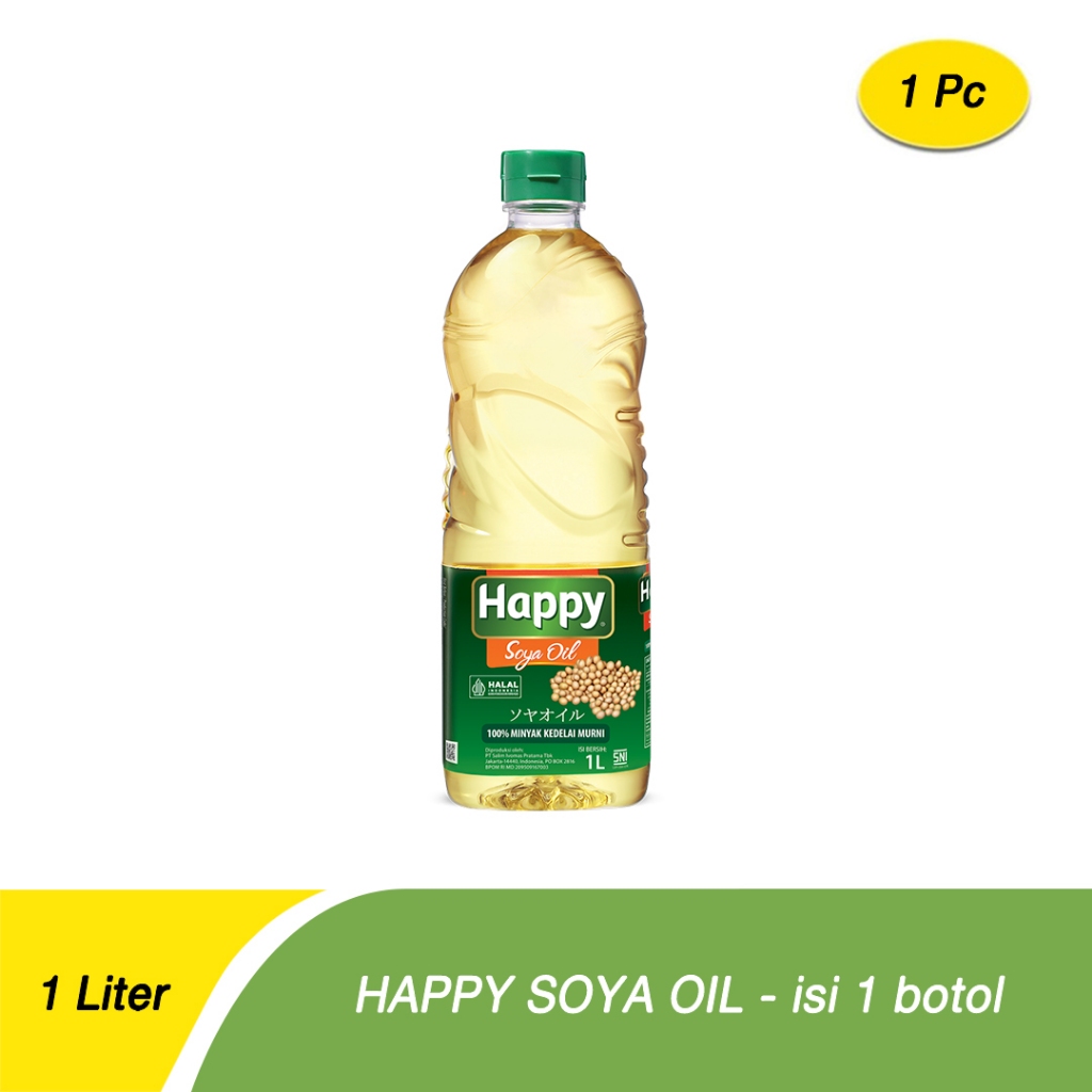 Jual Happy Soya Oil Botol 1 Liter | Shopee Indonesia