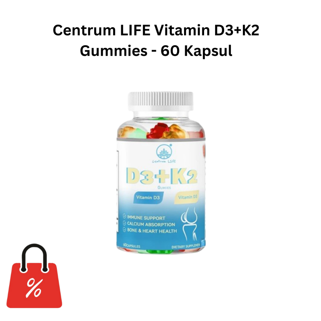 Jual Centrum LIFE Vitamin D3+K2 Gummies Meningkatkan Penyerapan Kalsium ...