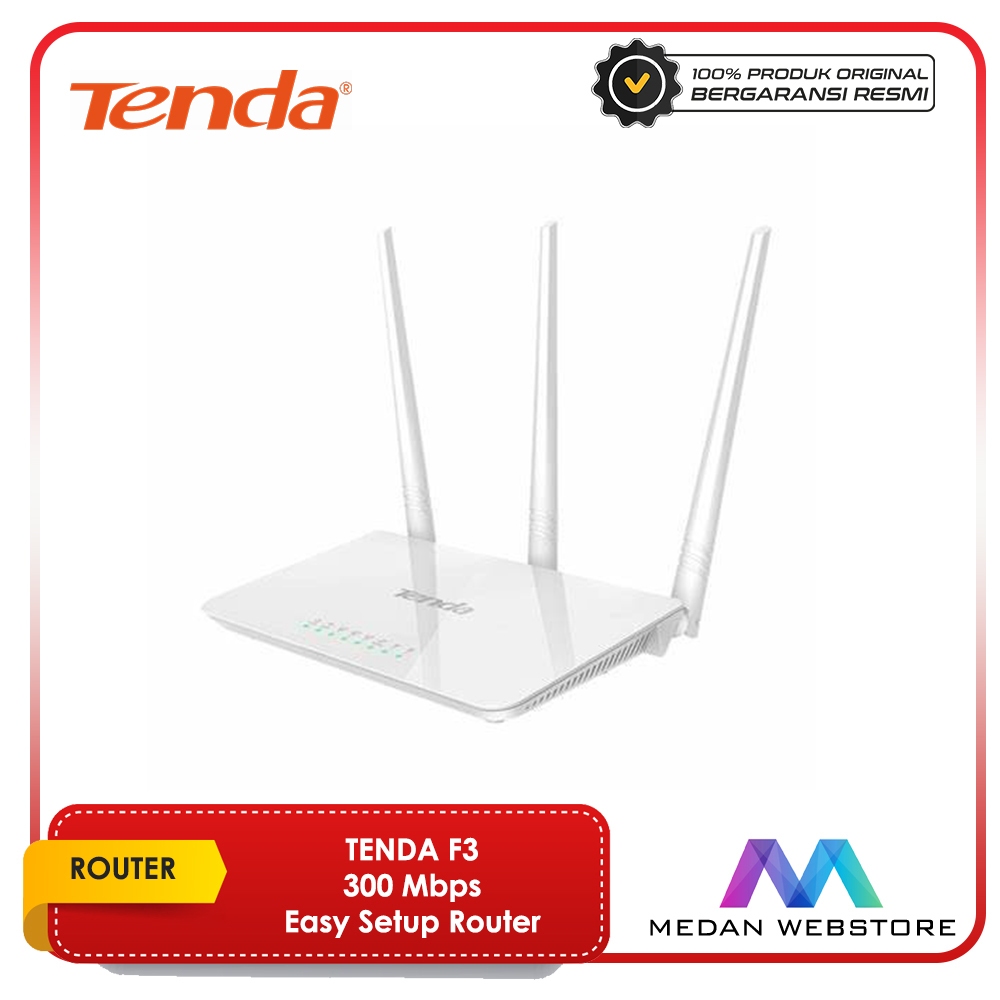 Jual TENDA F3 Router Wireless 300Mbps Hight Power Router | Shopee Indonesia
