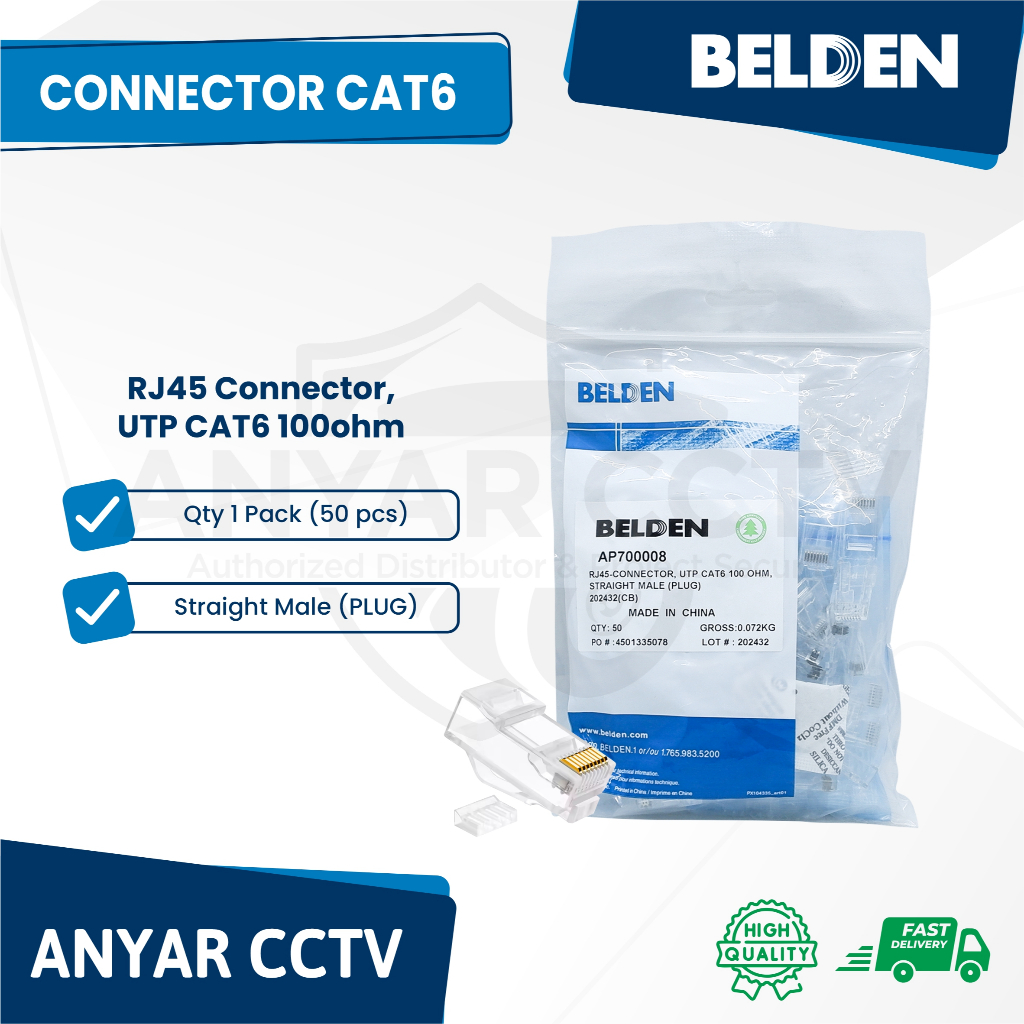 Jual BELDEN CONNECTOR RJ45 CAT6 AP700008 - BERGARANSI / ORIGINAL RESMI ...