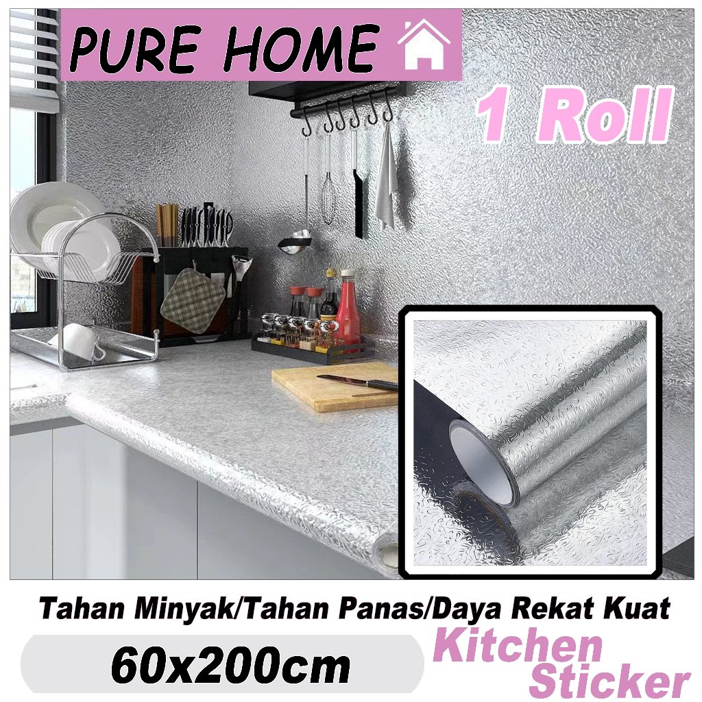 Jual Pure Home -Wallpaper Stiker Dapur Aluminium Foil 60cm X 200cm ...