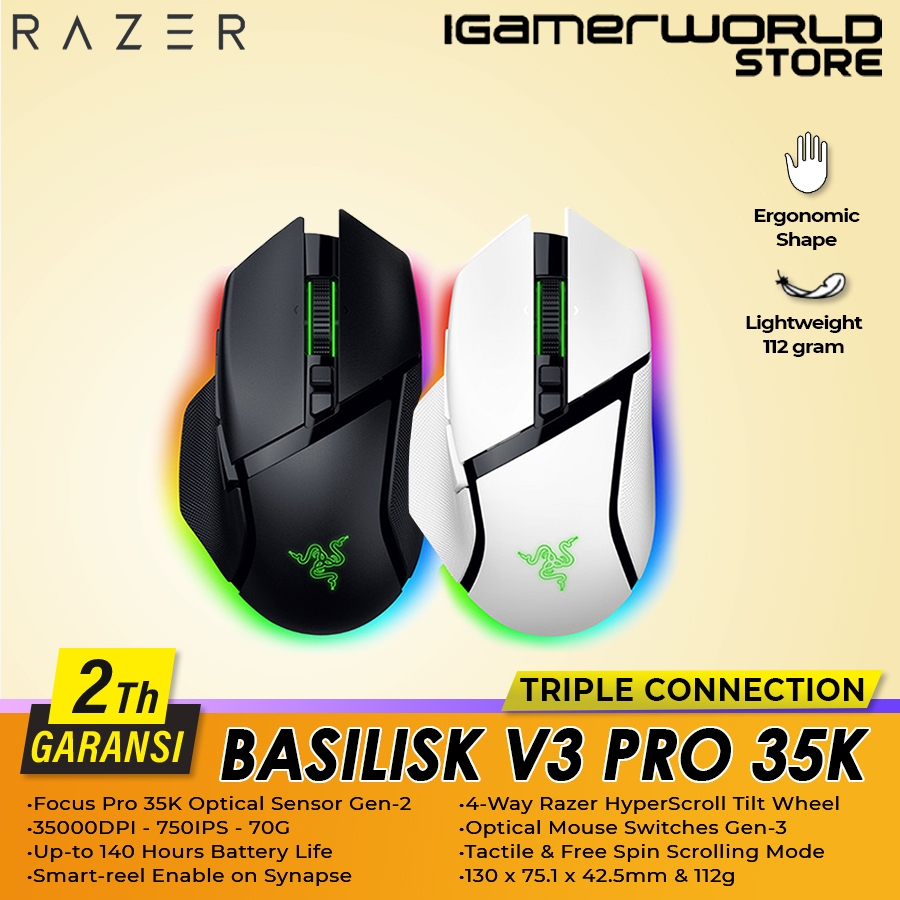 Jual Razer Basilisk V3 35K / V3 PRO 35K Ergonomic Wireless Tri Mode Gaming Mouse | Shopee Indonesia