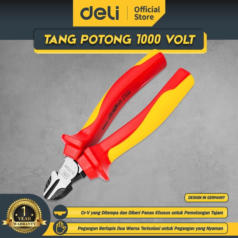 Jual Deli Tang Potong Listrik 1000 Volt 6 Inch dan 7 Inch - Tang ...