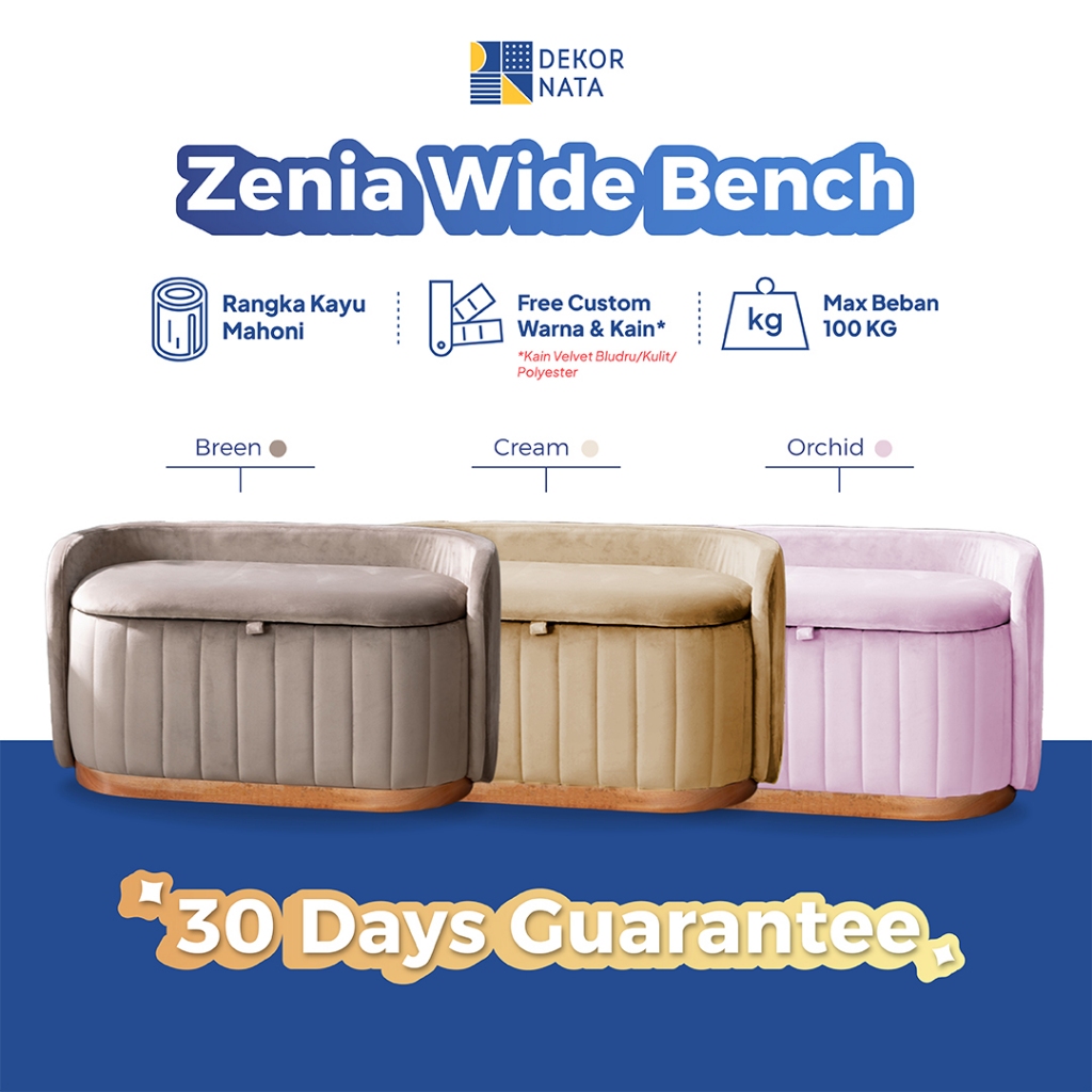 Jual Dekornata - Zenia Wide Stool Bench Minimalis / Bangku Storage ...