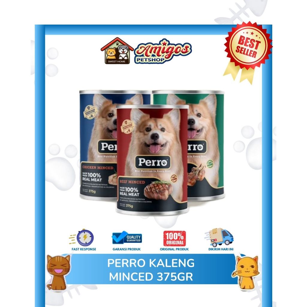 Jual Perro Wet Dog Food Minced Kaleng 375gr - Amigos Petshop Makassar ...