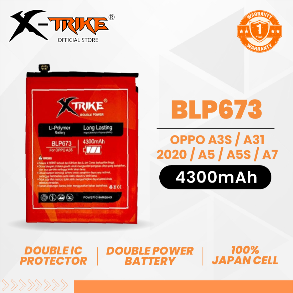 Jual XTRIKE Baterai Oppo A3S - A31 2020 - A5 - A5S - A7 - A12 BLP673 ...