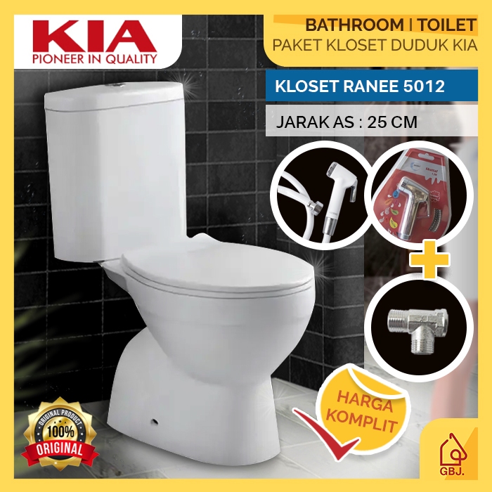 Jual SET KLOSET DUDUK KIA RANEE 012 KOMPLIT AS 25 CM KOMPLIT DUAL FLUSH ...