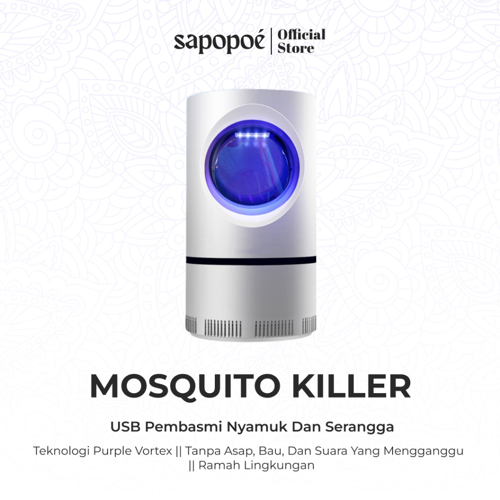 Jual Sapopoe Purple Vortex Lampu LED UV USB Pembasmi Nyamuk Bug Mosquito Killer 5W | Shopee ...