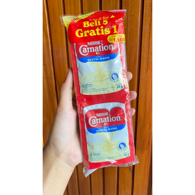 Jual Nestle Carnation Krimer Kental Manis Sachet 38gr (5+1) | Shopee ...