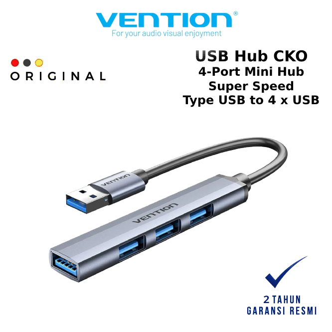 Jual Vention USB 3.0 to USB 3.0 / USB 2.0*3 Mini Hub 0.15M Gray Metal ...