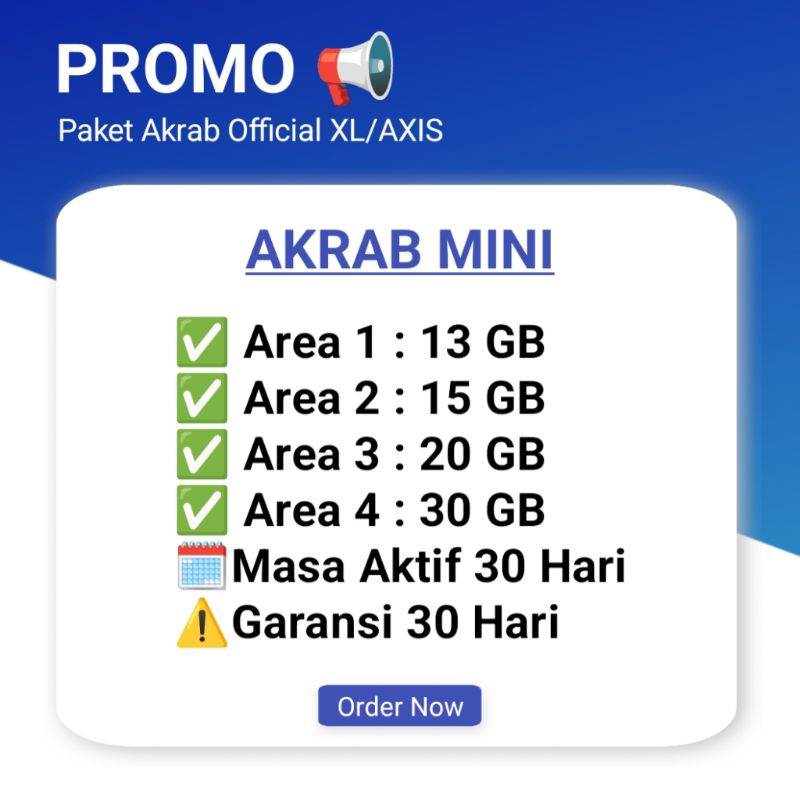 Jual Paket Data Internet XL/AXIS (Akrab Mini) | Shopee Indonesia