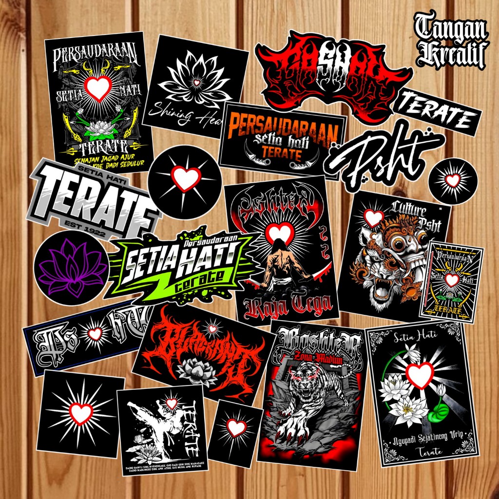 Jual stiker psht isi 18 pcs hati bersinar sticker PSHT stiker logo terate stiker anti air Seri F ...