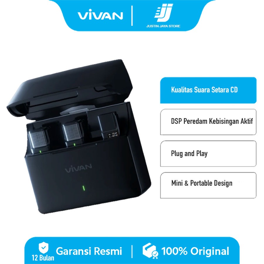 Jual VIVAN Wireless Dual Microphone VWA-V9 | High Quality Sound ...