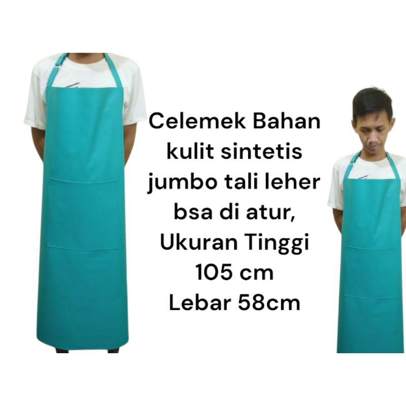 Jual apron waterproof/celemek kulit sintetis anti air ukuran jumbo ...