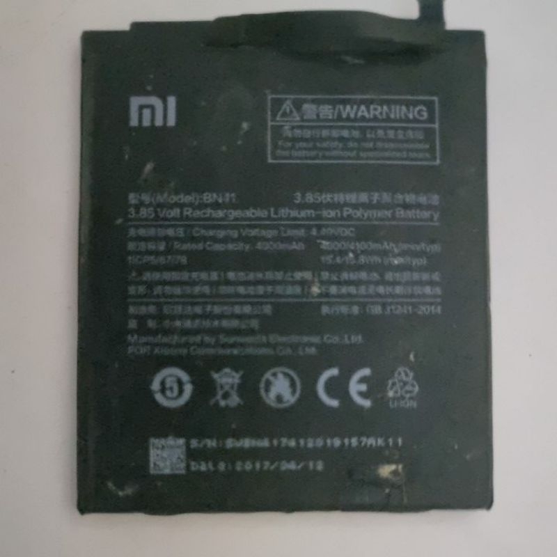 Jual BATERAI/BATERE BN41 UNTUK REDMI NOTE 4X ORIGINAL COPOTAN (KONDISI ...