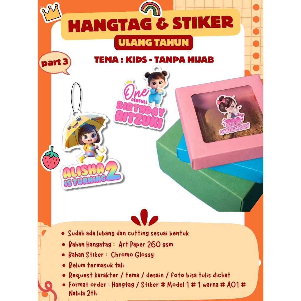 Jual (30pcs) STIKER ATAU HANGTAG LABEL TAG ULANG TAHUN BIRTHDAY PARTY ...
