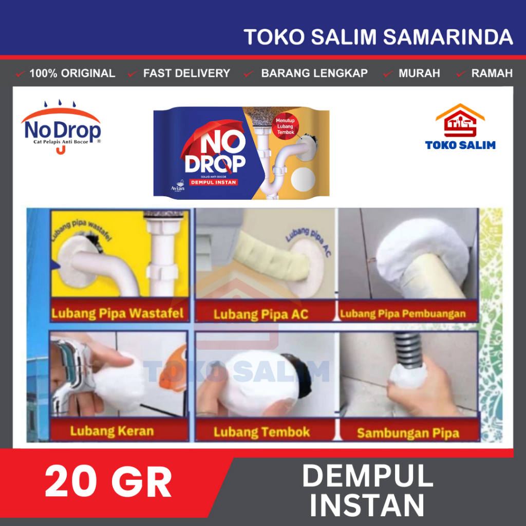 Jual Dempul Instan No Drop 20 Gram Tembok Dinding Pipa Tambal Penutup ...