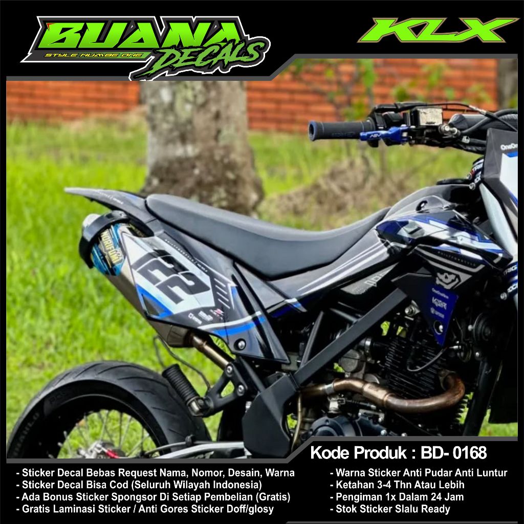 Jual bd0168 decal sticker motor klx/klxbf/dtracker/gordons all series ...
