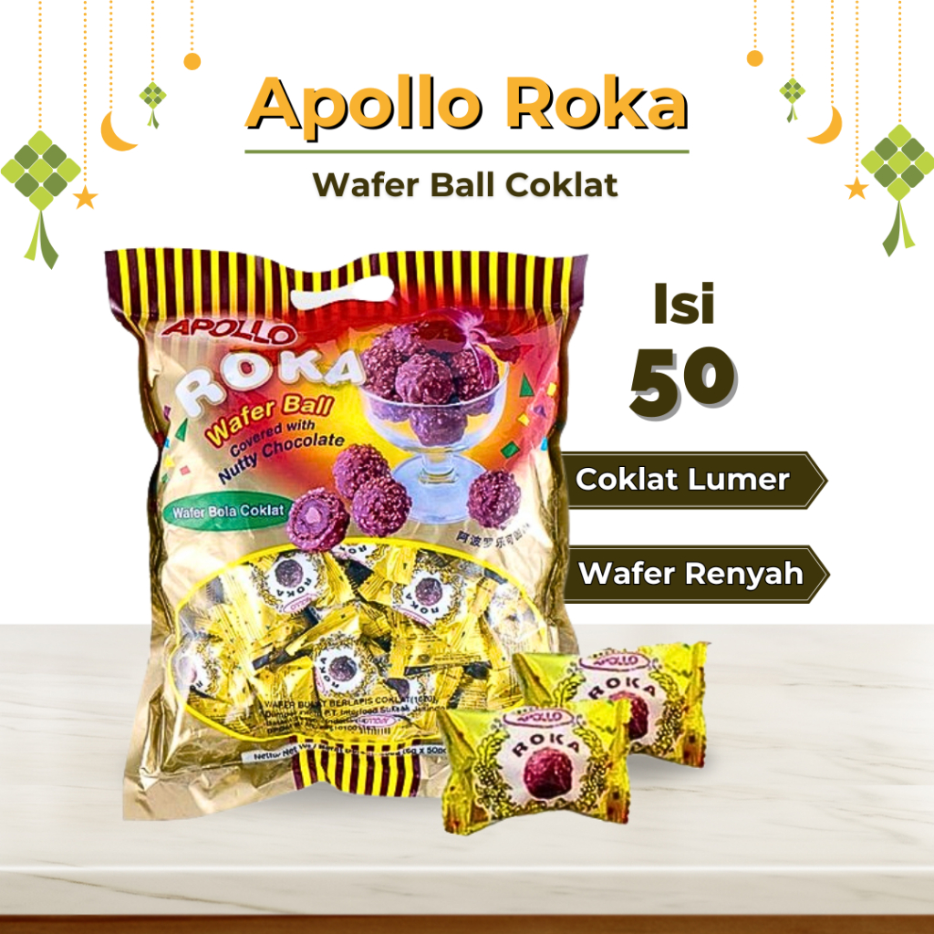 Jual Roka Apollo 50 Pcs Coklat Wafer Ball Coklat Import Oleh Oleh Haji ...