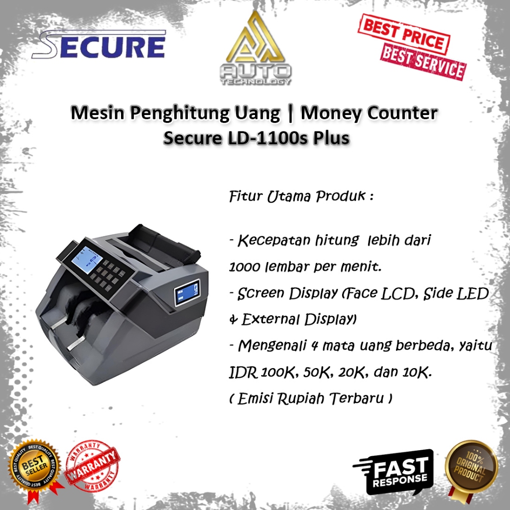 Jual Mesin Penghitung Uang | Money Counter | Secure LD-1100s Plus | Shopee Indonesia