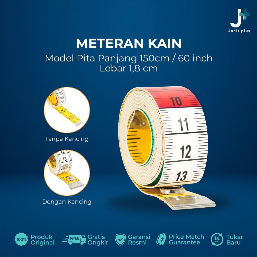 Jual Meteran Kain Jerman Model Pita / Alat Ukur Jahit 150 cm | Shopee ...