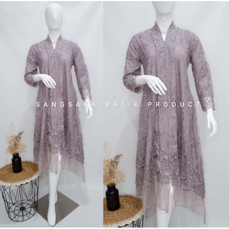 Jual sold kebaya set rok hijab lavender | Shopee Indonesia