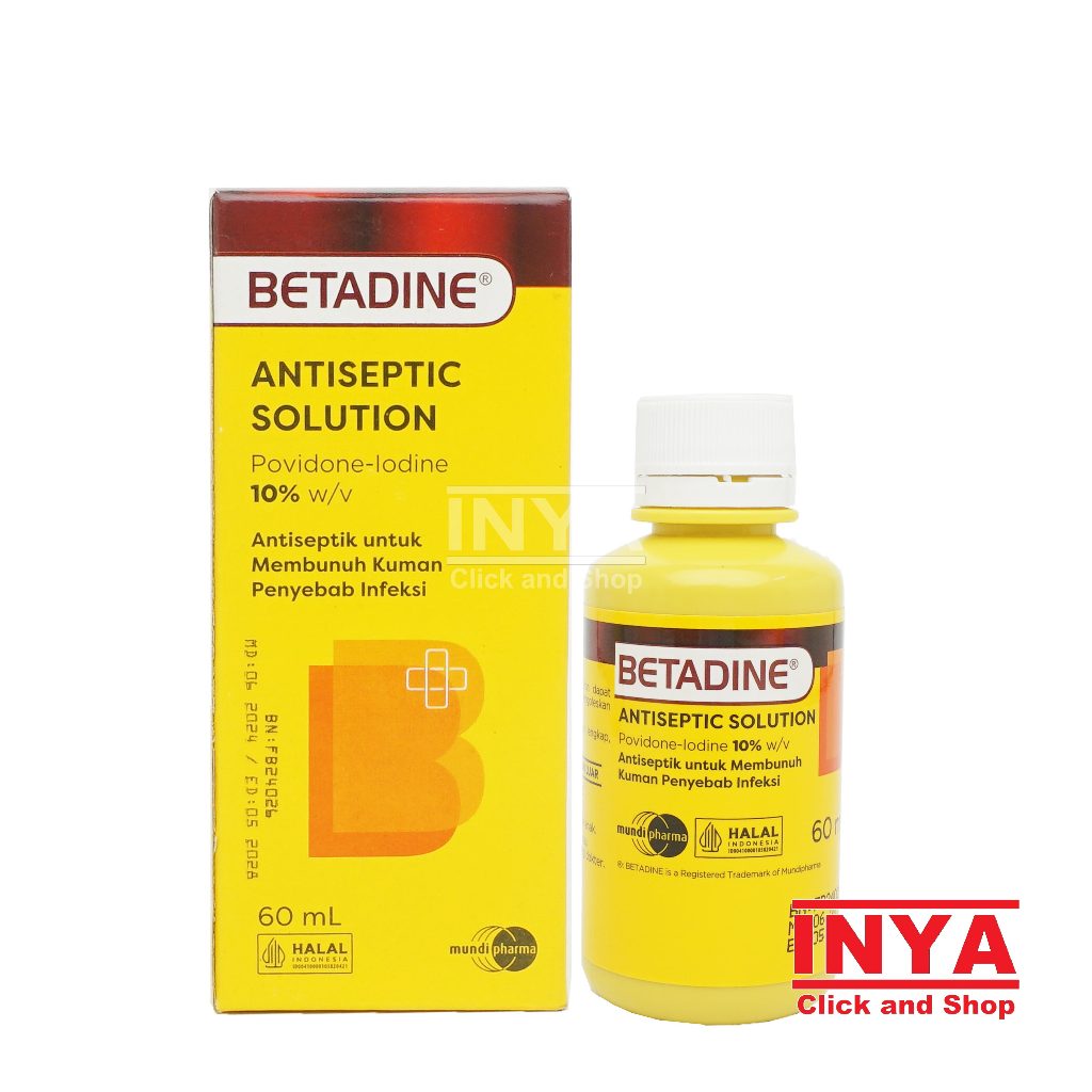 Jual BETADINE ANTISEPTIC SOLUTION 60ml - Obat Luka - Antibakteri - Infeksi - P3K | Shopee Indonesia