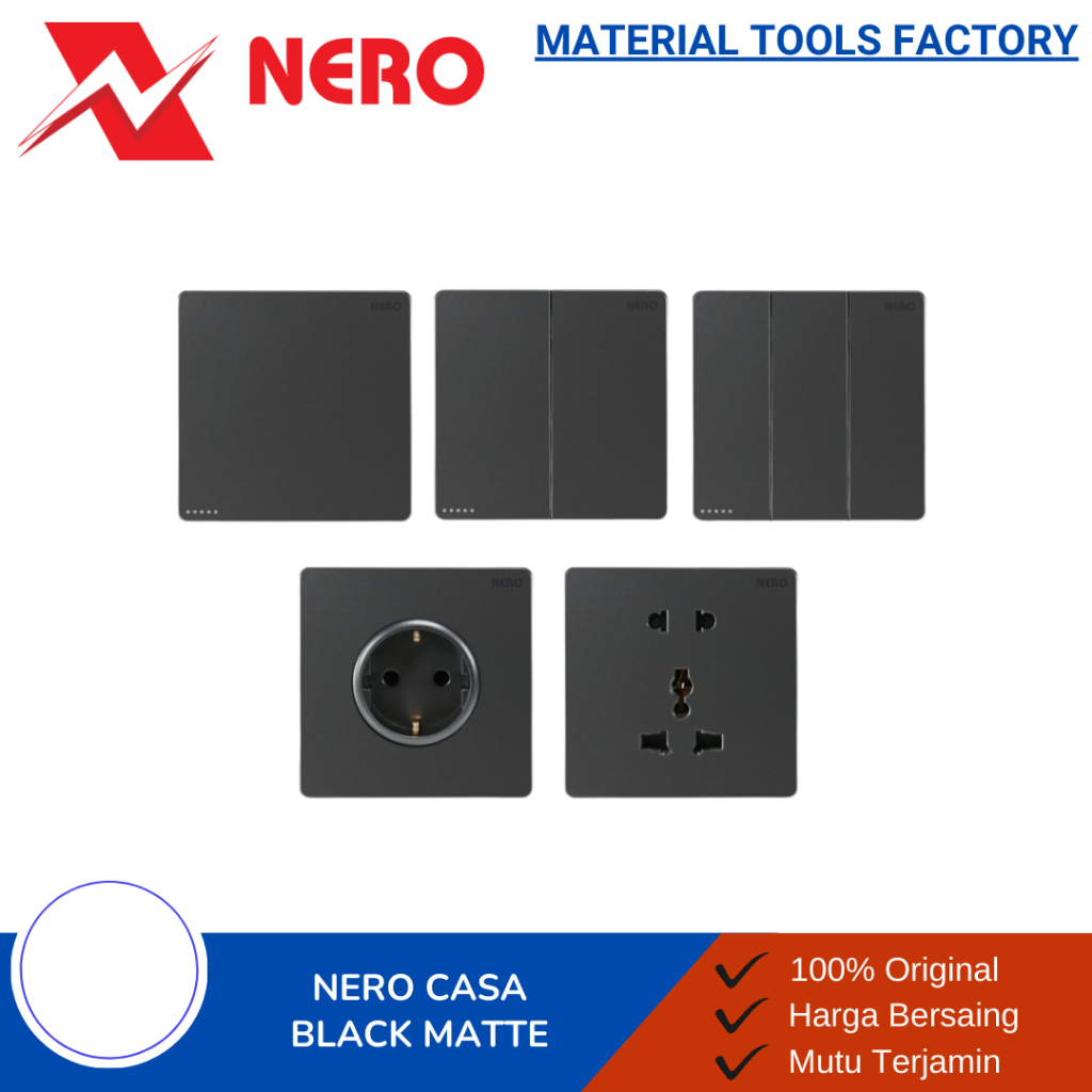 Jual SAKLAR LAMPU - STOP KONTAK - SAKLAR - SAKLAR NERO CASA X2 BLACK ...