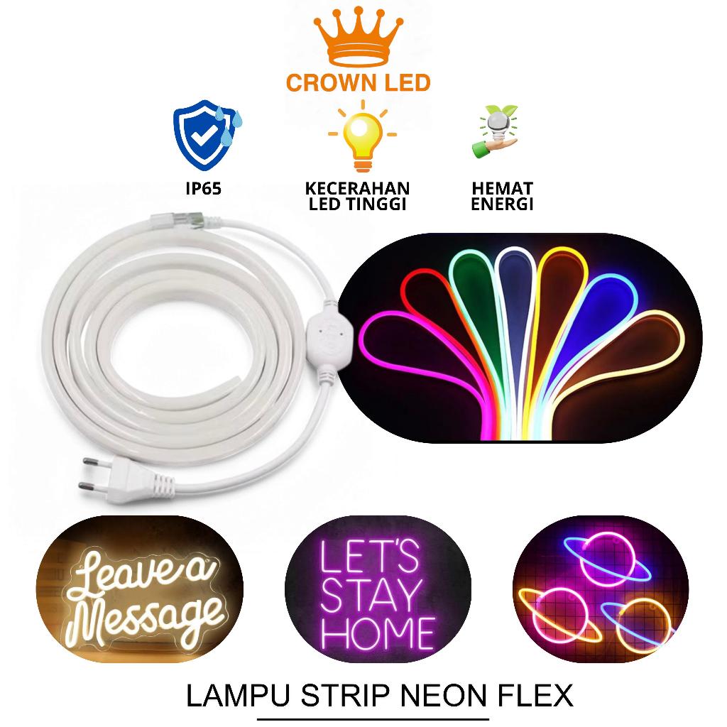 Jual Lampu Neon Flex 220v Led Strip Selang Fleksibel Paket Lengkap Tinggal Colok Waterproof ...