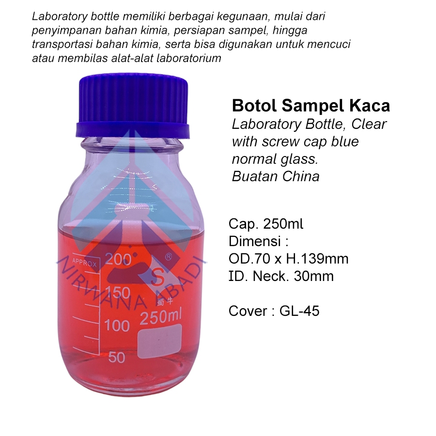 Jual Botol Sampel 250ml Bening RRC | Lab Bottle Clear | reagen | Shopee ...