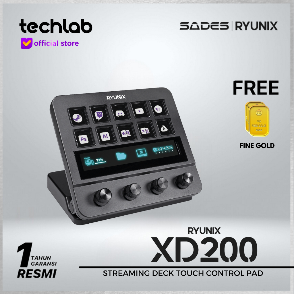 Jual Sades Ryunix XD200 / XD-200 Stream Deck / Streamdeck Controller ...