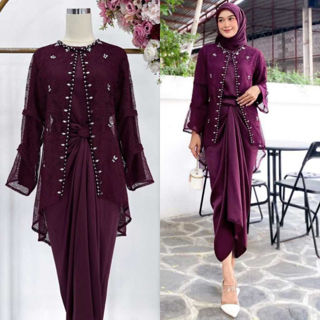 Jual [ADA JUMBO] Oneset Clarisa Outfit Kondangan Set Rok Lilit Inner ...