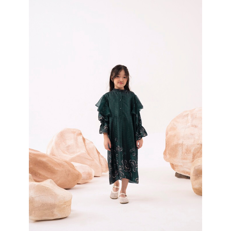 Jual Drea Dress Emerald Green - Aleza Label | Baju Anak Cewe | Raya ...