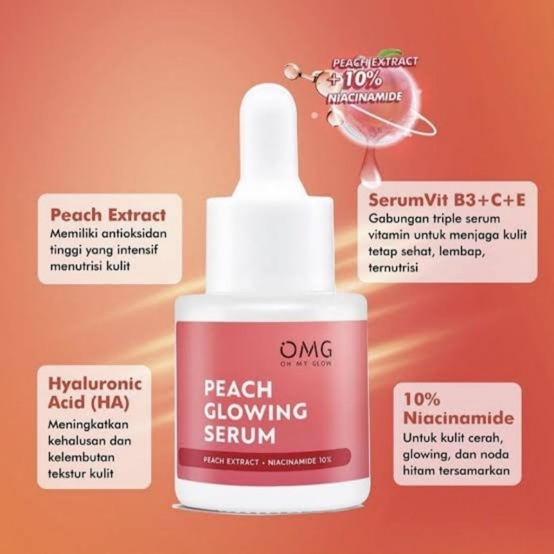 Jual OMG Oh My Glow Peach Glowing Serum 20mL | Shopee Indonesia