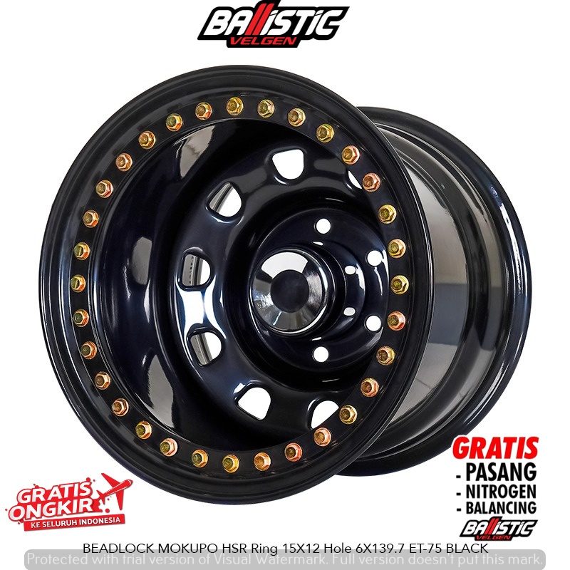 Jual Velg Mobil Beadlock Mokupo Ring 15 Lebar 12 Lobang 6x139,7 Mobil Hilux Dobel Cabin Triton ...