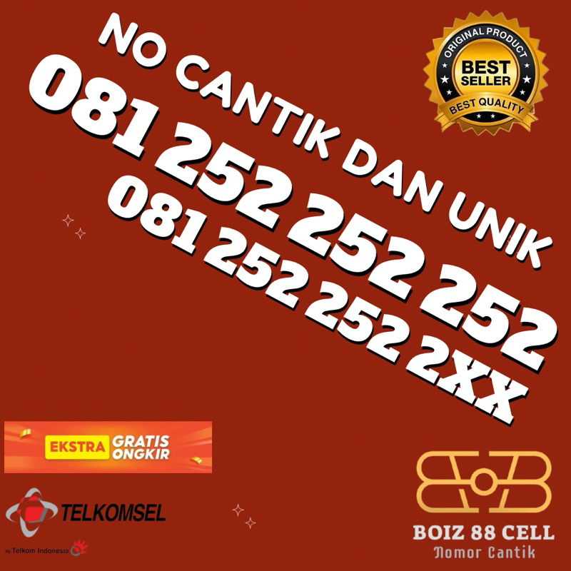 Jual NOMOR CANTIK TELKOMSEL RAPI DAN UNIK 252 252 252 | Shopee Indonesia