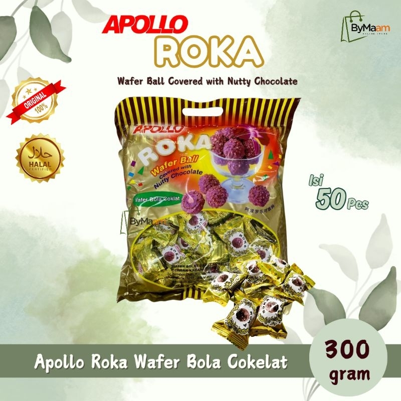 Jual Apollo ROKA Wafer Ball isi 50 | Snack Wafer Bola Cokelat Kacang ...