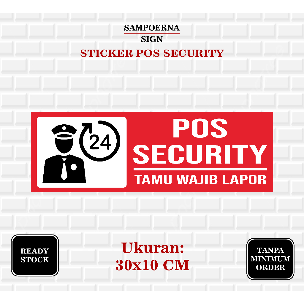 Jual Stiker Pos Security / Stiker Pos Keamanan / Stiker Pos satpam ...
