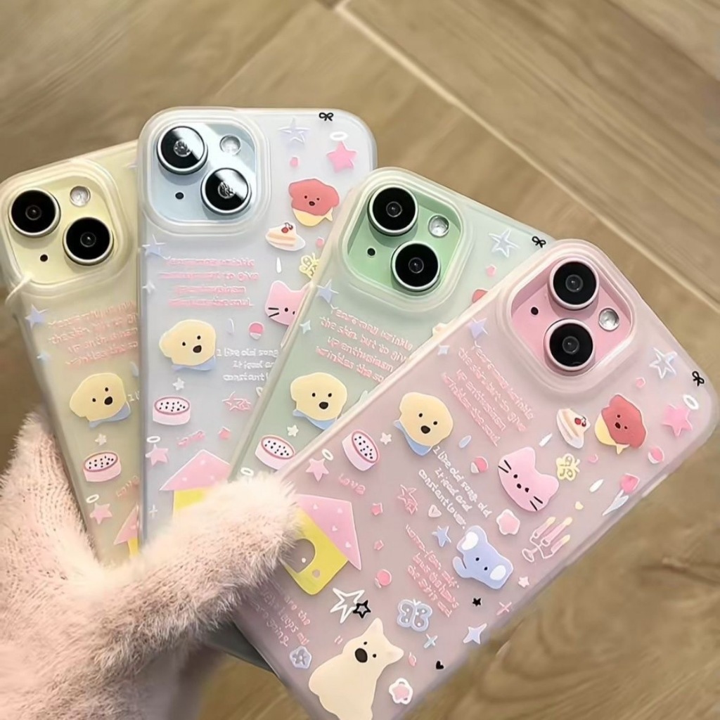 Jual Cartoon Animals Ultra-thin Casing HP Transparan Buram Untuk iPhone ...