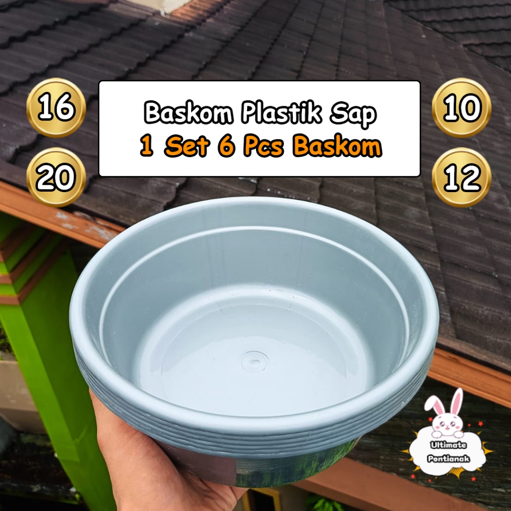 Jual Sap Baskom Plastik 1 Set 6 Pcs Dengan Ukuran 10 & 12 | Baskom ...