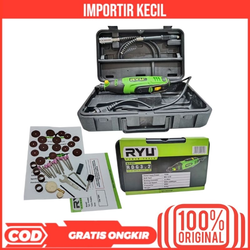 Jual RYU MINI DIE GRINDER LISTRIK RDG 3.2 MESIN GRAFIR TUNER DRILL BOR ...