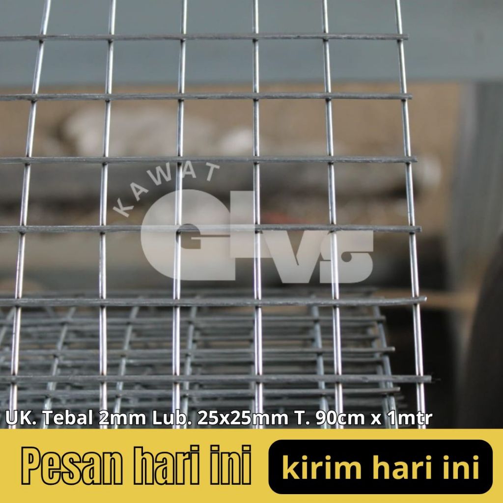 Jual Kawat ram wiremesh galvanis | 2mm | lubangan 2,5cm x 2,5cm T.90cm ...