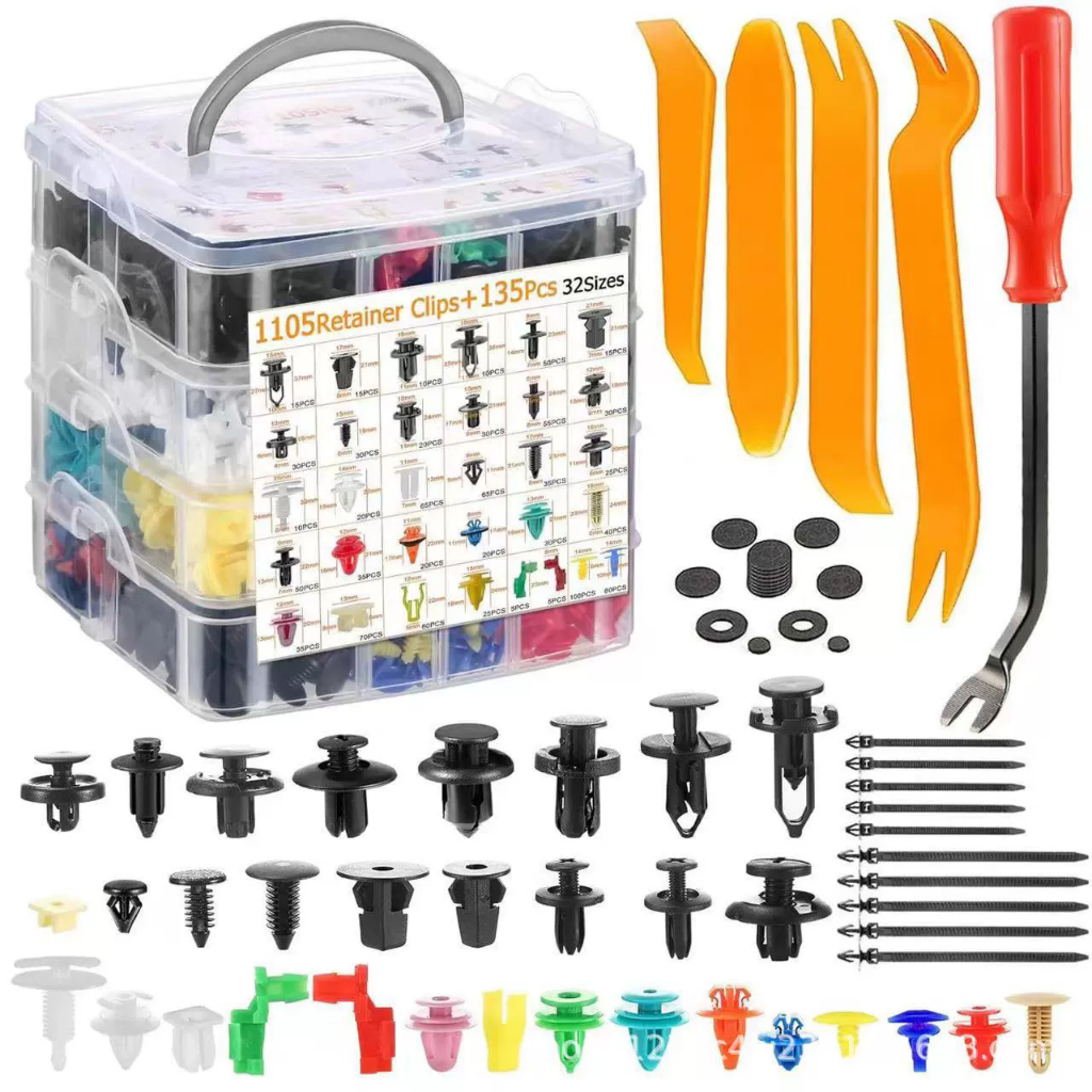Jual 1240 pcs Auto Fastener Clip Mixed Car Body Push Retainer Pin Rivet ...
