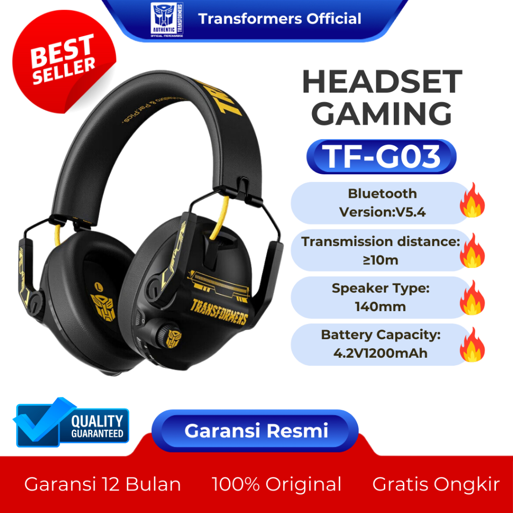 Jual Transformers TF-G03 Bluetooth Headset – Kualitas Audio Premium ...