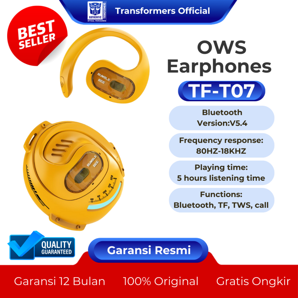 Jual Transformers TF-T07 TWS Earbuds – Bluetooth 5.4, Desain Unik ...