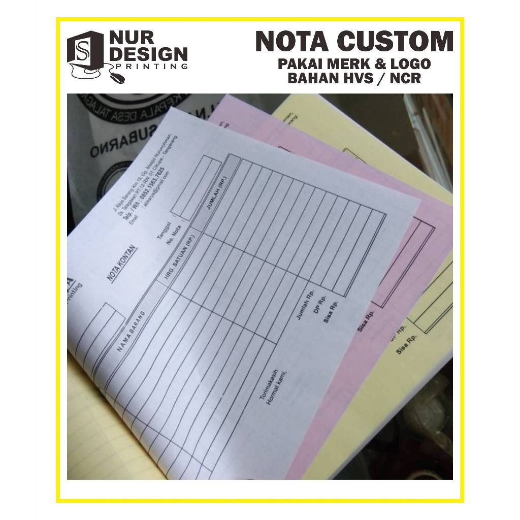 Jual (CETAK 1 RIM) NOTA BON CUSTOM BAHAN NCR (TEMBUS)//1 BUKU ISI 50 ...